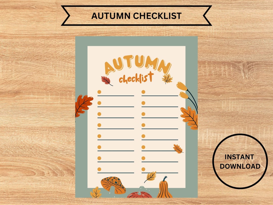 Autumn Bucket List Printable Blank Family Autumn Bucket List Printable ...