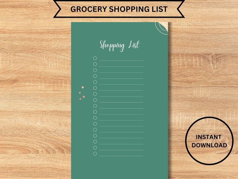 Grocery List Printable Template, Grocery Planner, Food Shopping List ...