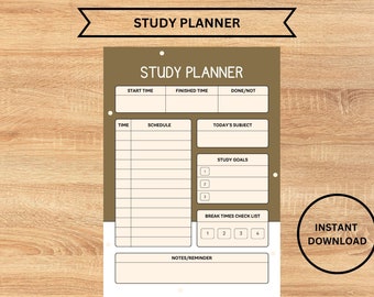 Printable Planner, Printable Student Planner Bundle, Study Planner ...