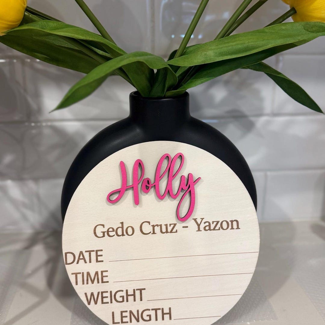 Baby Announcement Sign With Birth Stats, Footprint Sign for Newborn ...