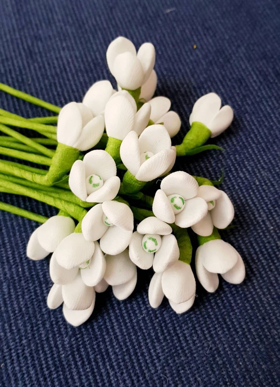 Snowdrops-set 5 Individual Stems,handmade Snowdrops,snowdrop,nylon ...