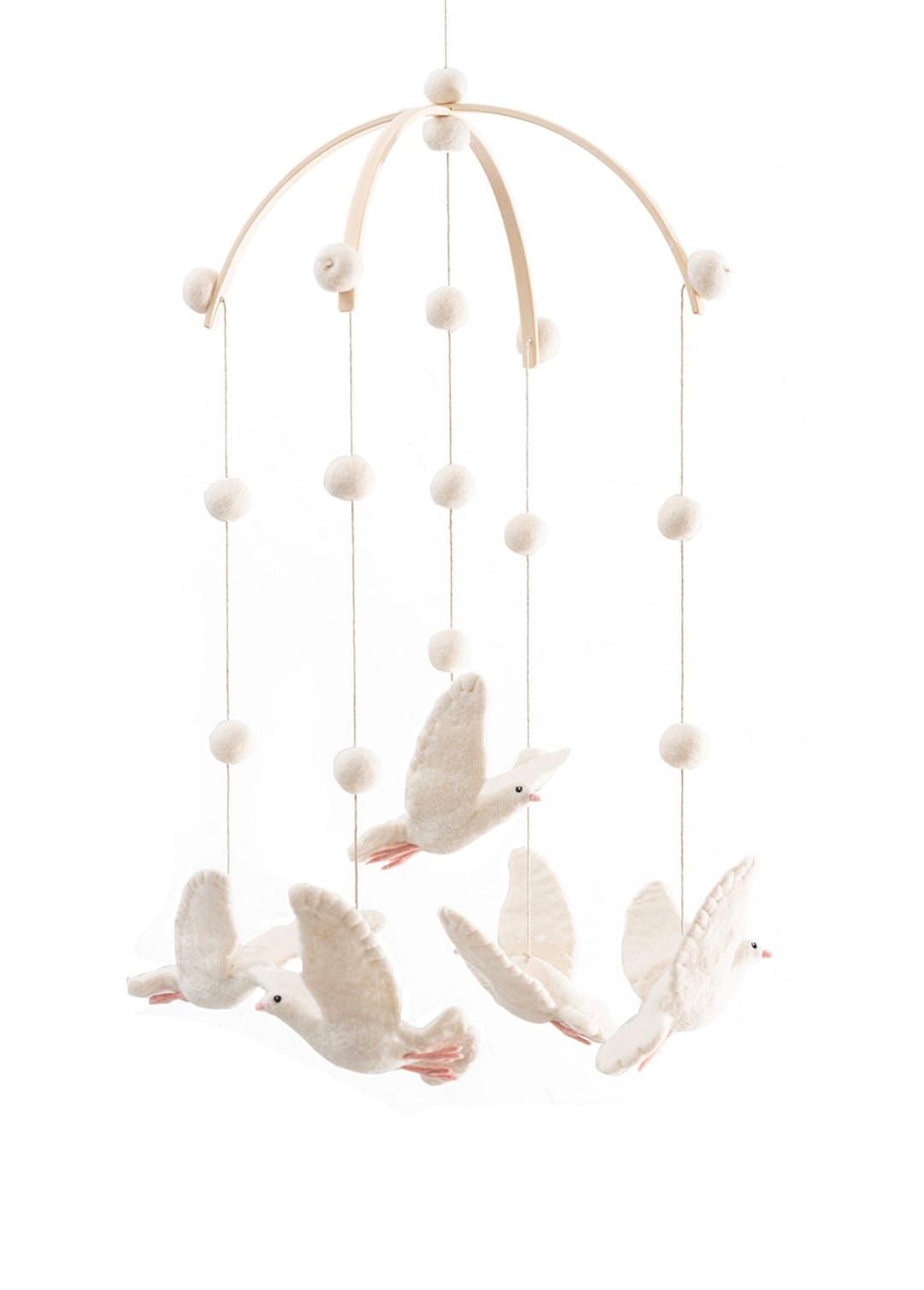 Dove- Bird - Felt - Baby Mobile - Baby Shower - Nursery Decor, Crib ...