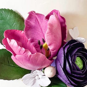 Purple Tulip Sugar Flower Cake Topper for Springtime and Mother's Day ...