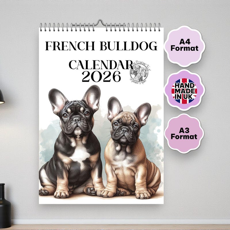 French Bulldog 2026 Calendar - Etsy UK