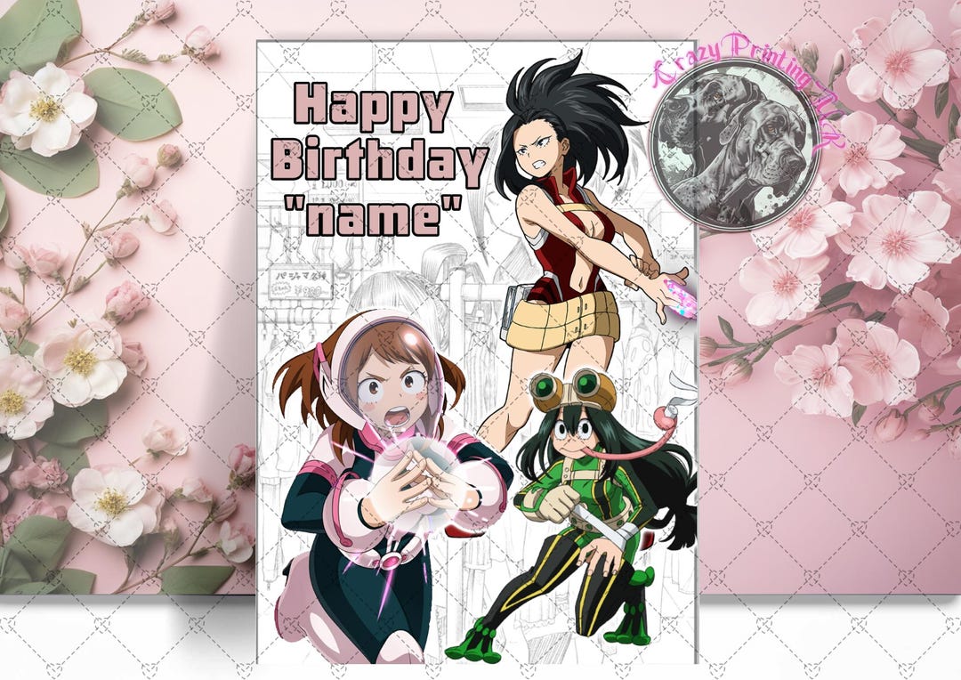 Ochaco Happy Birthday Card - My Hero Academia Birthday Card ...
