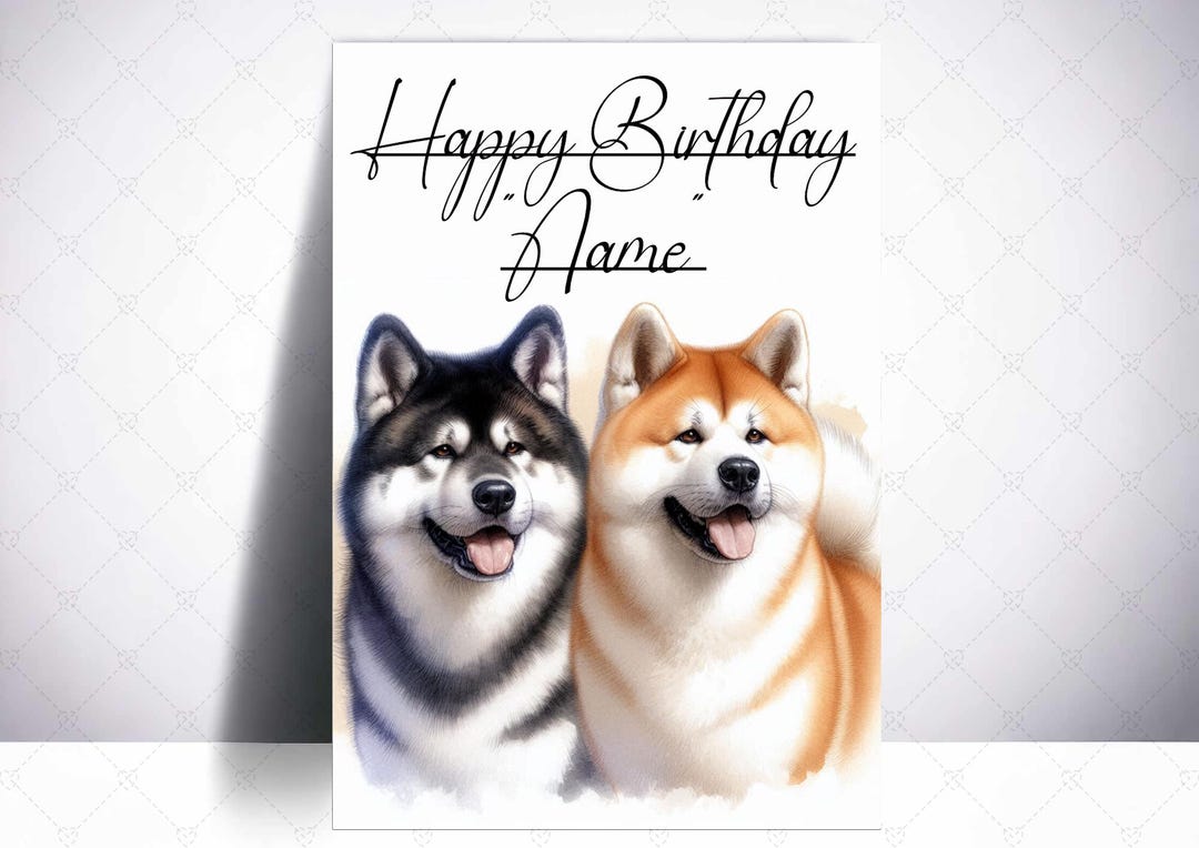 Akita Inu Happy Birthday Card-dog Birthday Card-akita Inu Gifts ...