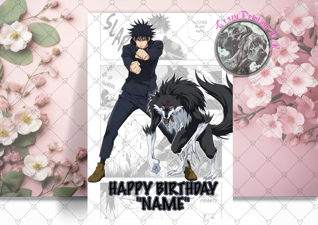 Megumi Fushiguro Happy Birthday Card - Personalised Card - Jujutsu Kaisen Birthday Card - Megumi ...
