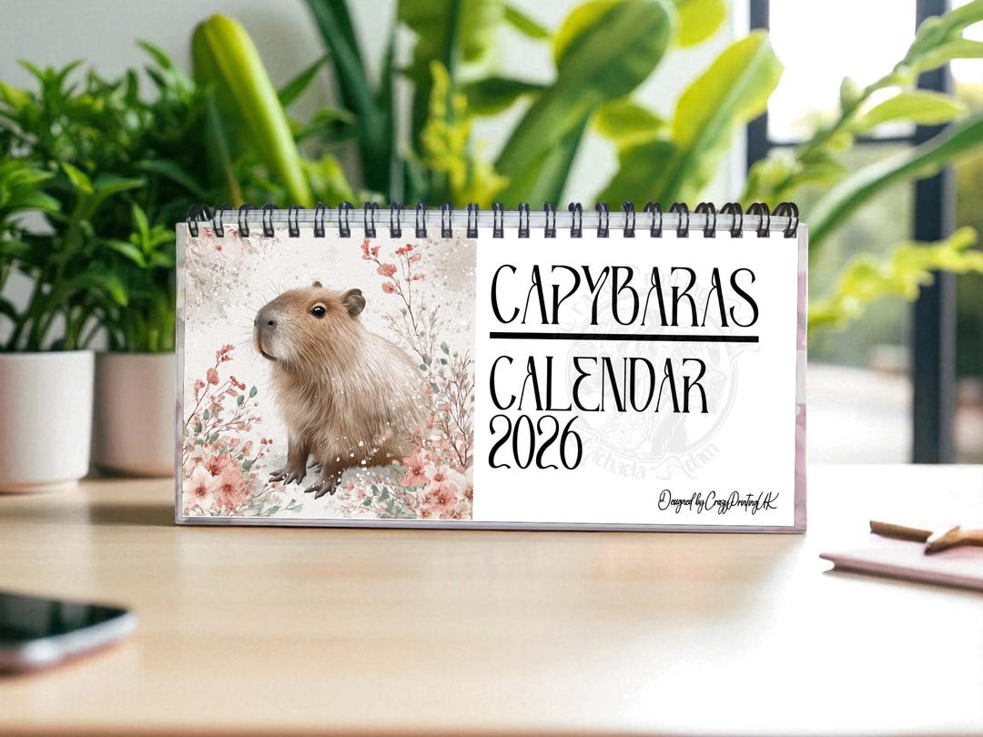 Capybara 2026 Desk Calendar-small Desk Calendar-capybara Desk Calendar ...