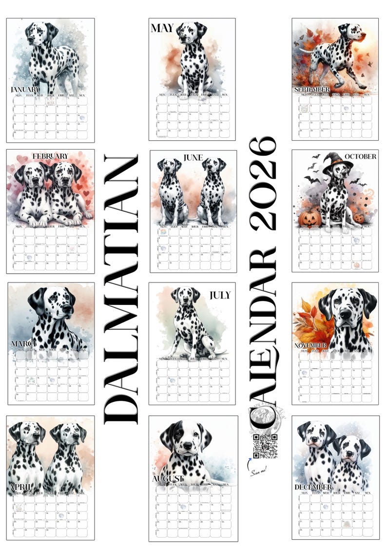 Dalmatian 2026 Calendar-calendar 2026-dog Calendar 2026-dalmatian Gifts ...