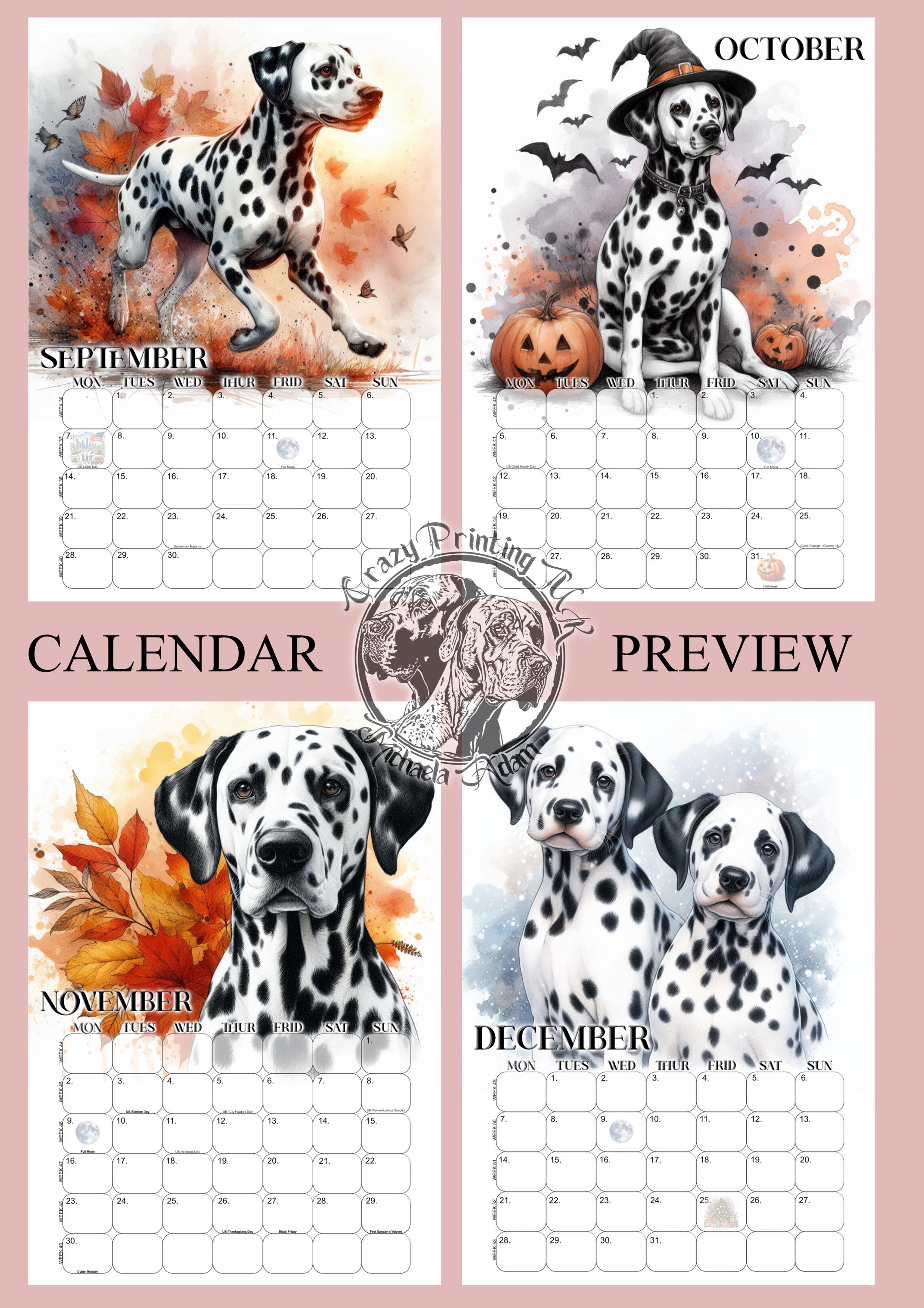 Dalmatian 2026 Calendar-calendar 2026-dog Calendar 2026-dalmatian Gifts ...