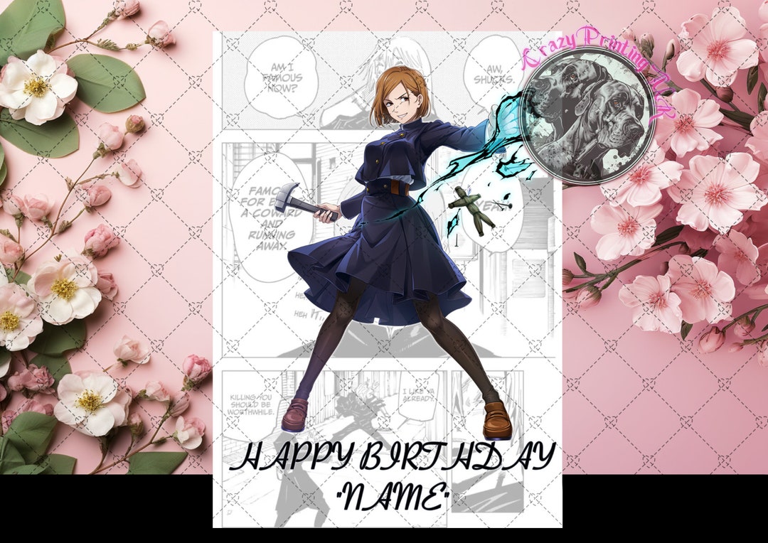 Nobara Kugisaki Happy Birthday Card - Personalised Card - Jujutsu ...