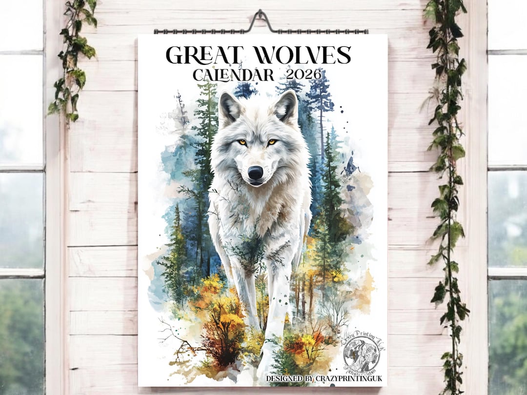 Great Wolf Calendar 2026-wolfs-gifts for Wolf People-grey Wolf Gifts ...