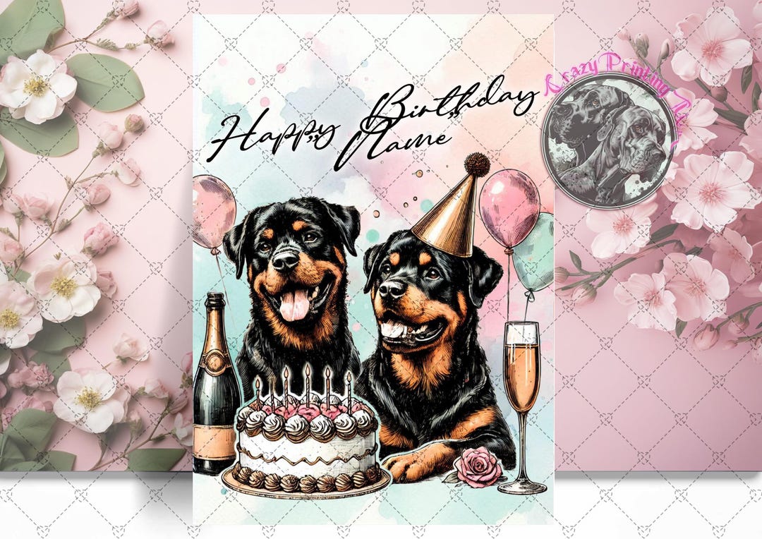 Rottweiler Dog Happy Birthday Card Gift for Dog Lover the Dog Lover ...