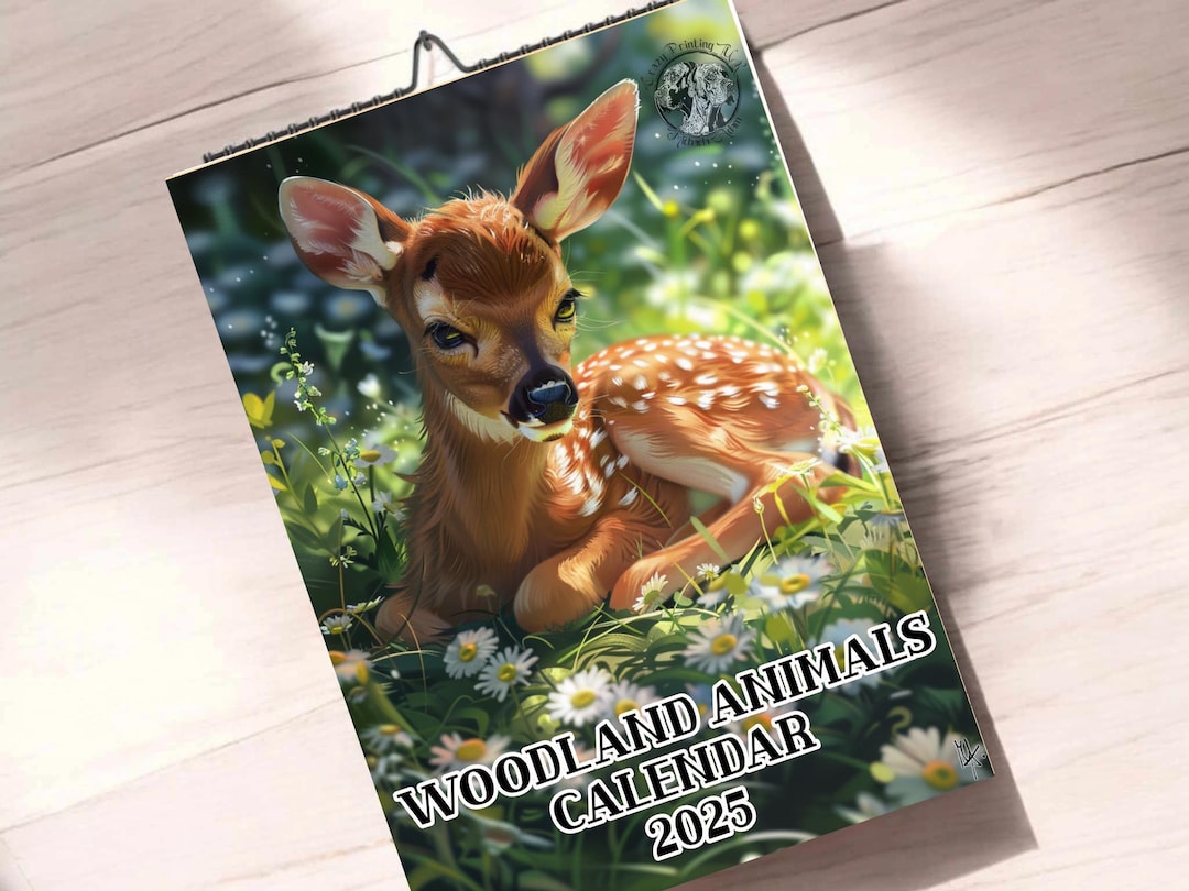 Woodland Animals Calendar 2025 Calendar 2025 Fox-owl-racoon-rabbit-wolf ...