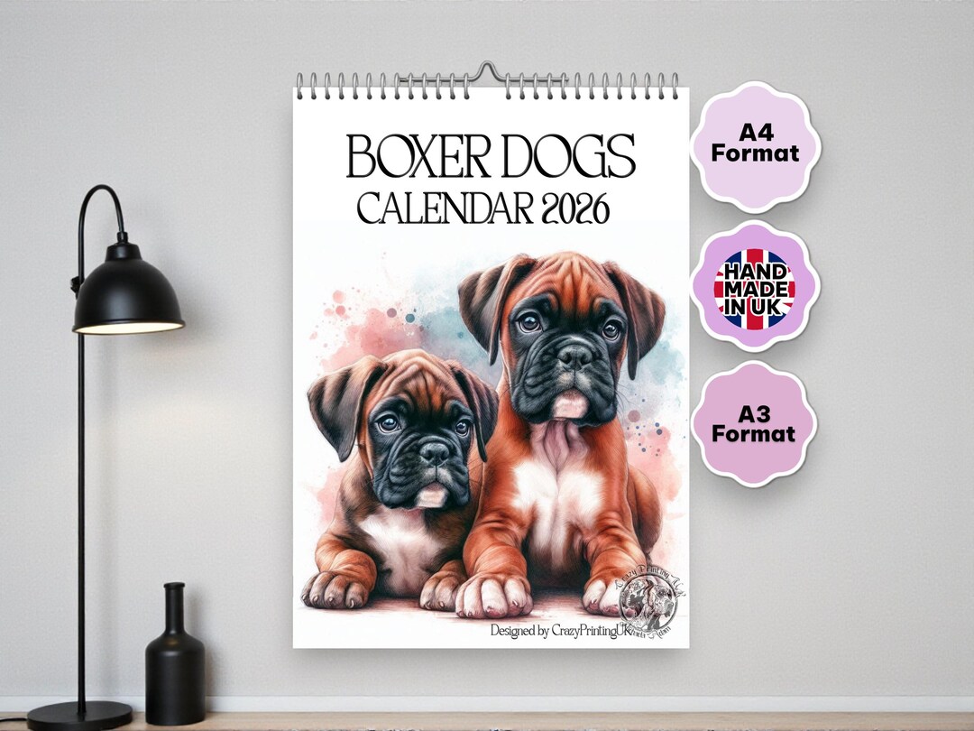 Boxer Dog 2026 Calendar-calendar 2026-dog Calendar 2026-boxer Dog Gifts ...