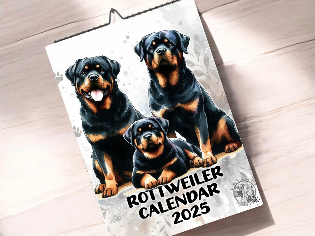 Rottweiler Calendar 2025 Calendar 2025 Dog Lover Calendar Wall Calendar ...