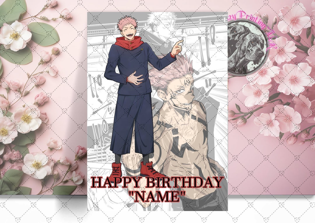 Yuji Itadori Happy Birthday Card Personalised Card Jujutsu Kaisen ...