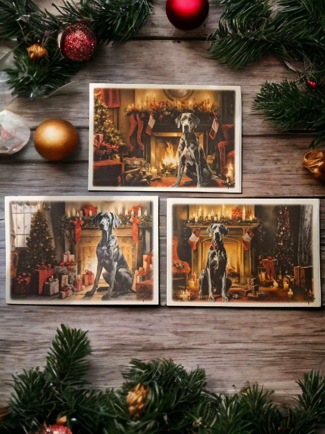 Great Dane Postcards - Christmas Postacards - Dog Post Cards - the Dog ...