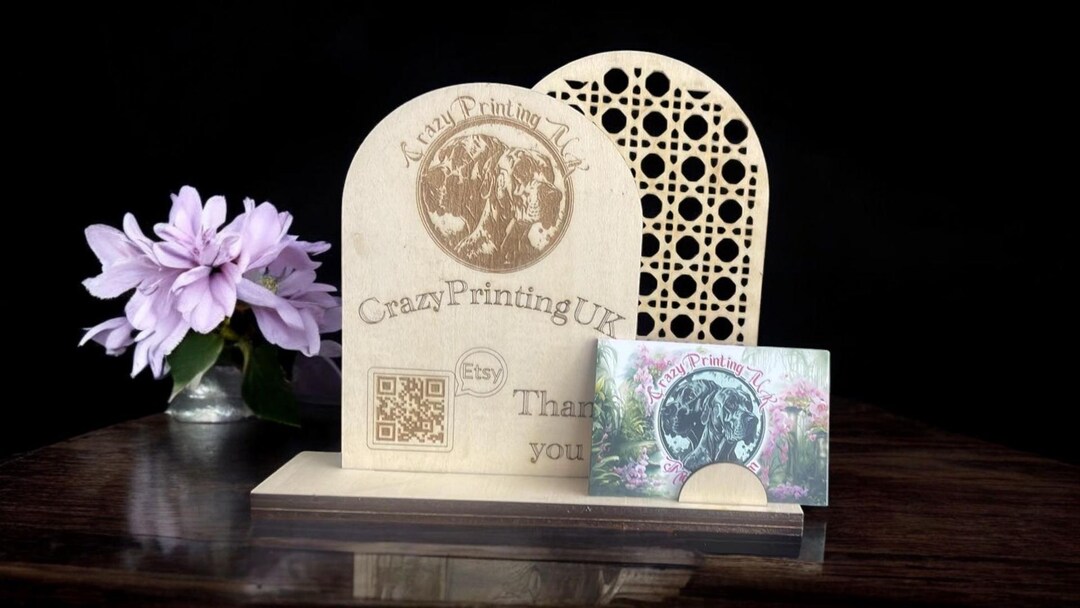 Wooden Laser Cut Custom Business Display Stand-customizable Keychain ...