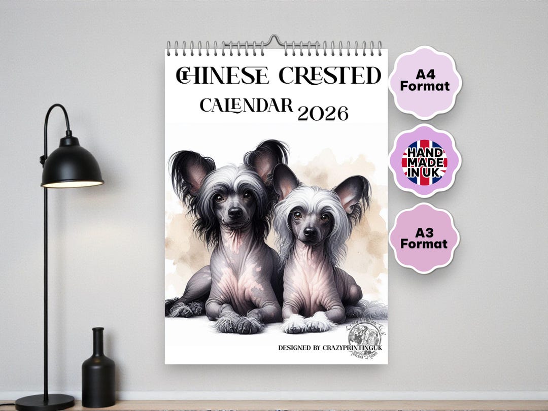 Chinese Crested Calendar 2026-chinese Crested Hairless-hairless Dog ...