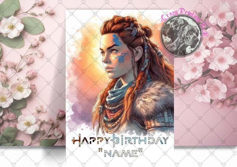 Aloy Horizon Zero Dawn Happy Birthday Card - Inspired by Aloy Card ...