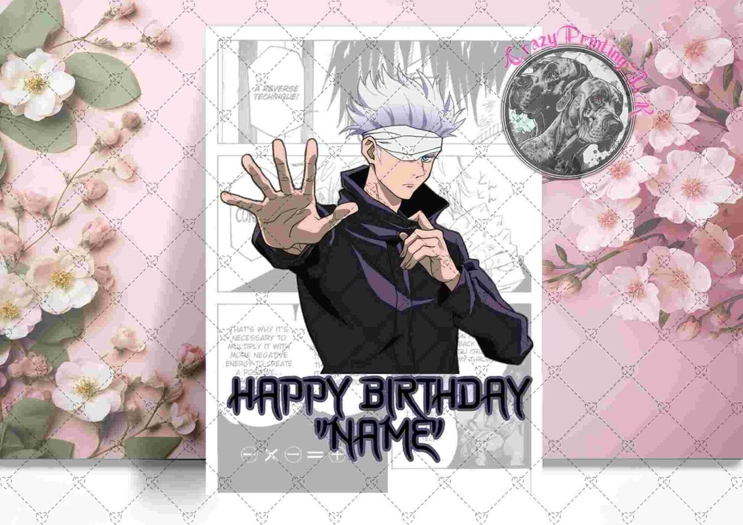 Gojo Happy Birthday Card - Personalised Card - Jujutsu Kaisen Birthday ...