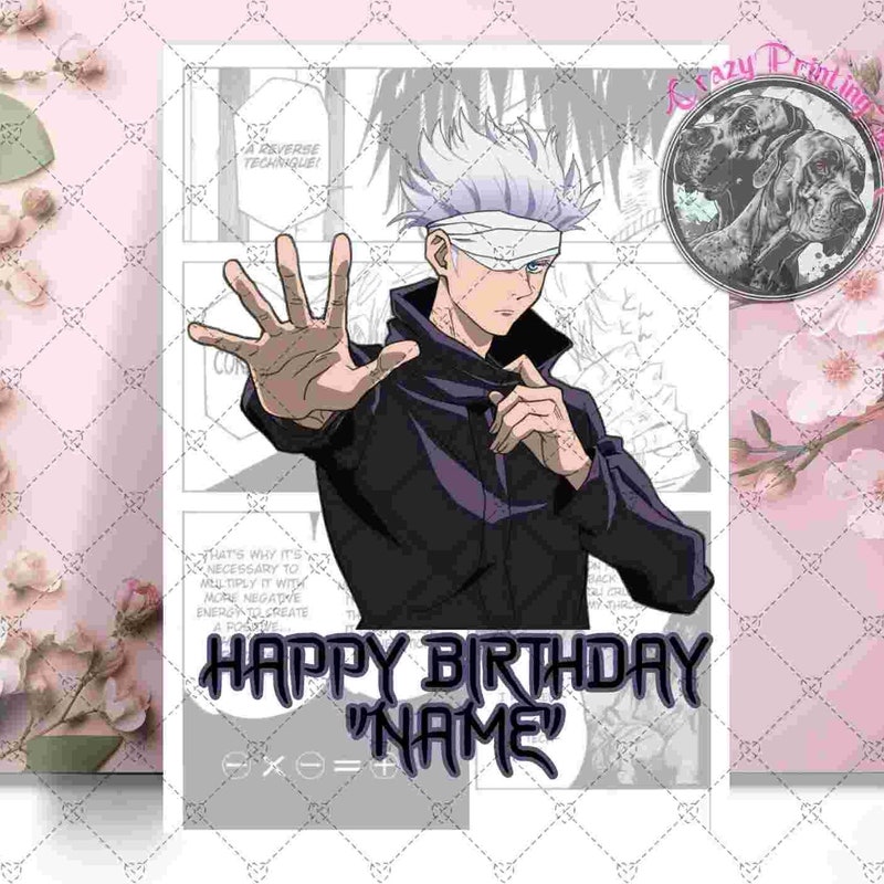 Gojo Satoru Birthday Card - Etsy