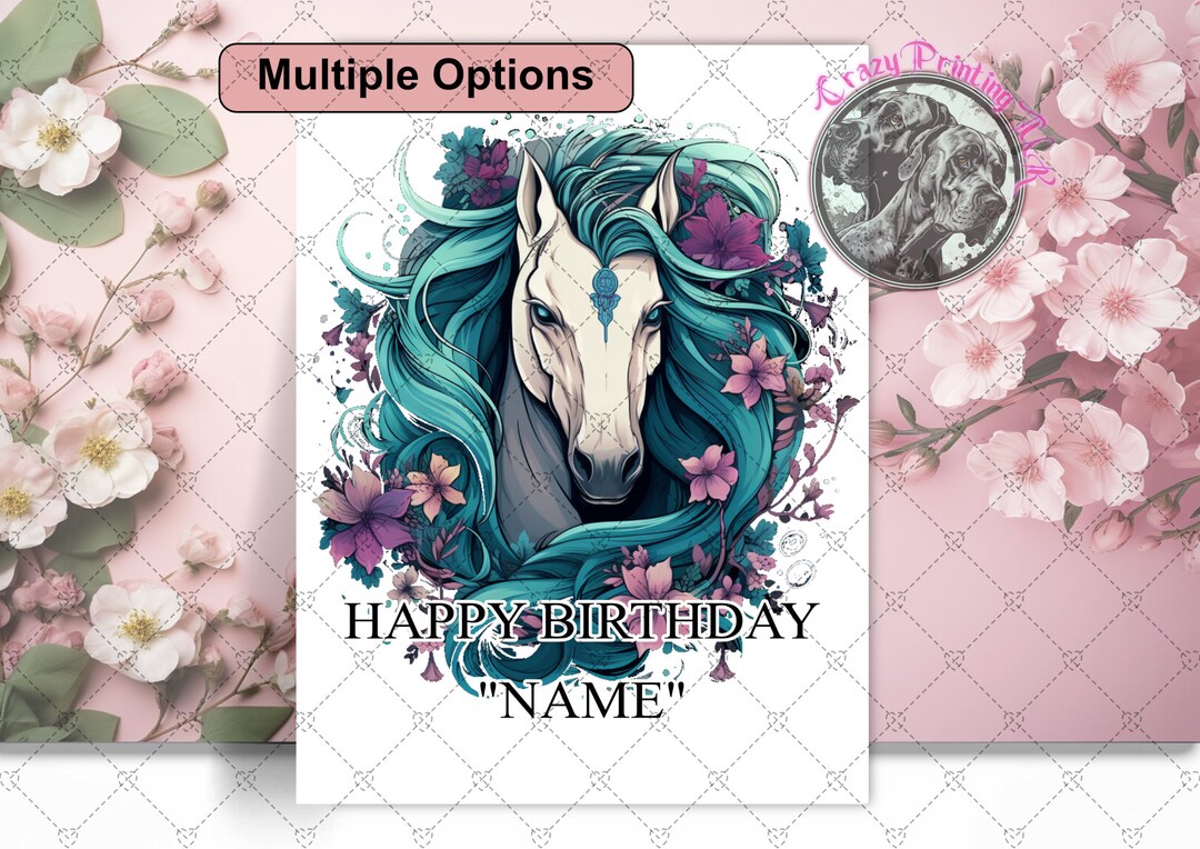 Horse Happy Birthday Card Gift for Horse Lover the Horse Lover Greeting ...