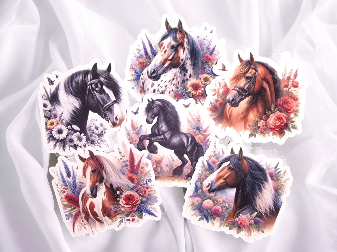 Horses Die Cut Sticker Set - Animal Stickers - Laptop Decal- Phone ...