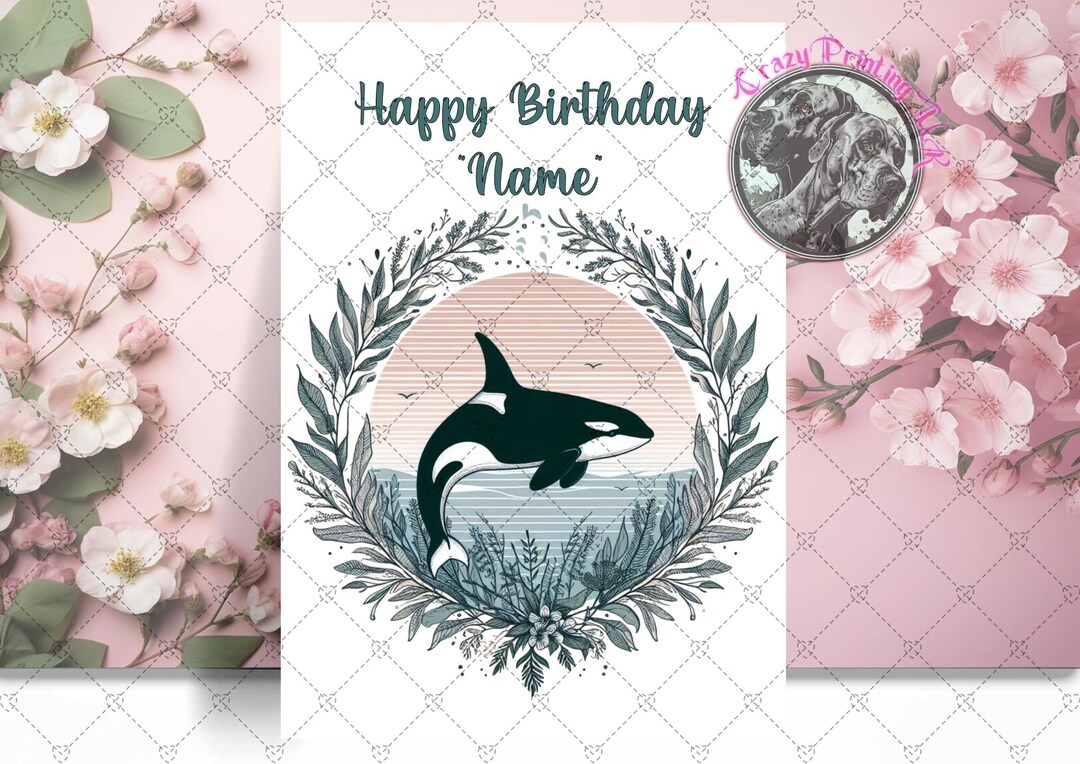 Killer Whale Happy Birthday Card - Gift for Whale Lover - the Orca ...