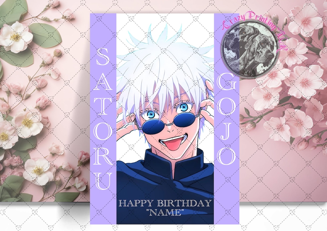 Gojo Happy Birthday Card - Personalised Card - Jujutsu Kaisen Birthday ...