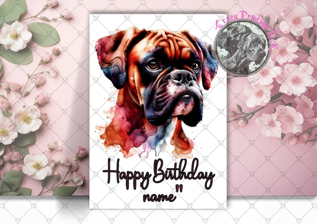 Boxer Dog Happy Birthday Card - Gift for Dog Lover - the Dog Lover ...