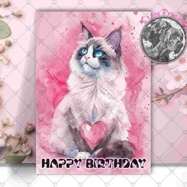 Happy Birthday Ragdoll Cat - Etsy