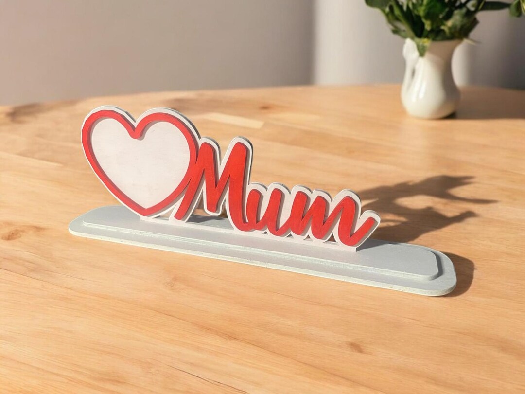 Wooden Laser Cut Mum Sign-wooden Laser Cut Photo Holder-mother's Day ...