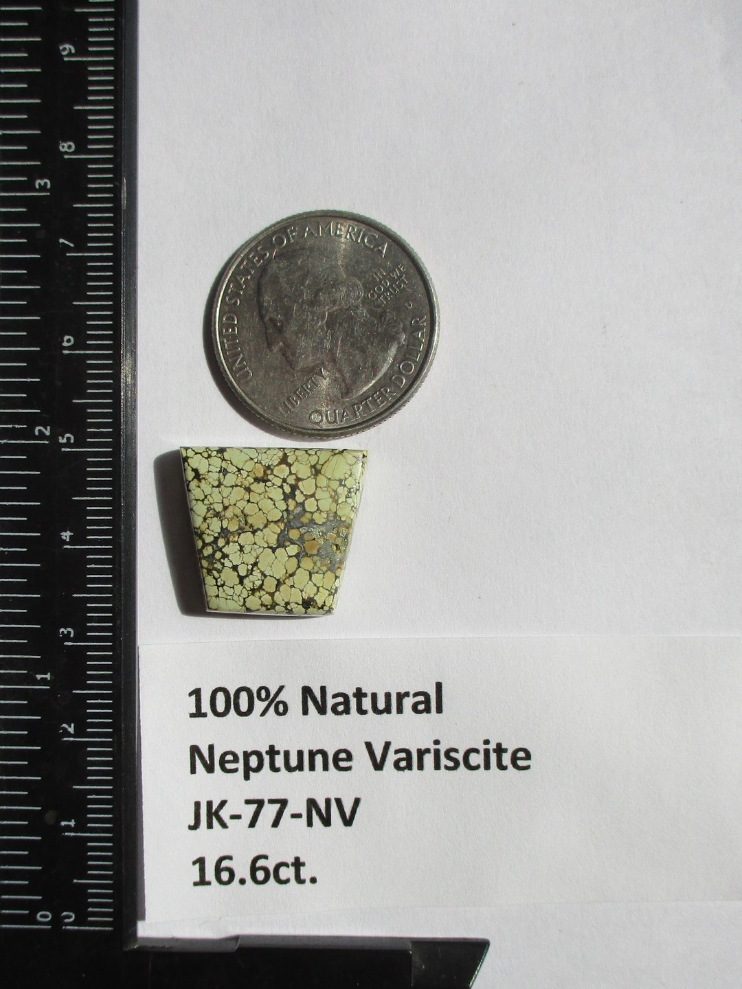 16.6 Ct. (18x20x6 Mm) 100% Natural Neptune Variscite Cabochon, Gemstone ...