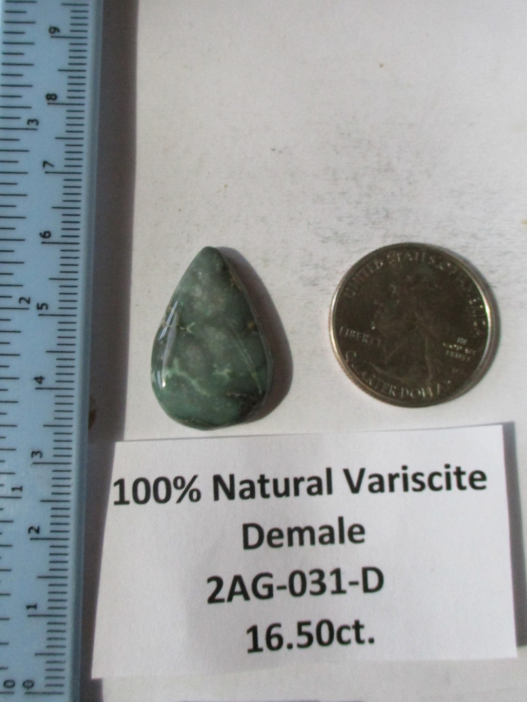 16.5 Ct. (26x17.5x5 Mm) 100% Natural Damele Variscite Cabochon Gemstone ...