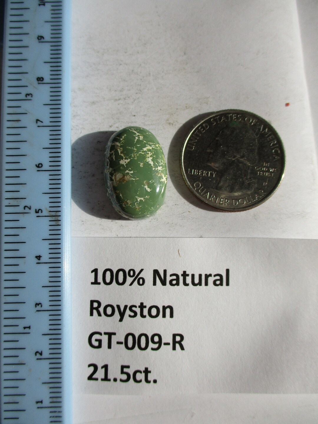 21.5 Ct 21x14.5x8 Mm 100% Natural Royston Turquoise Cabochon Gemstone ...