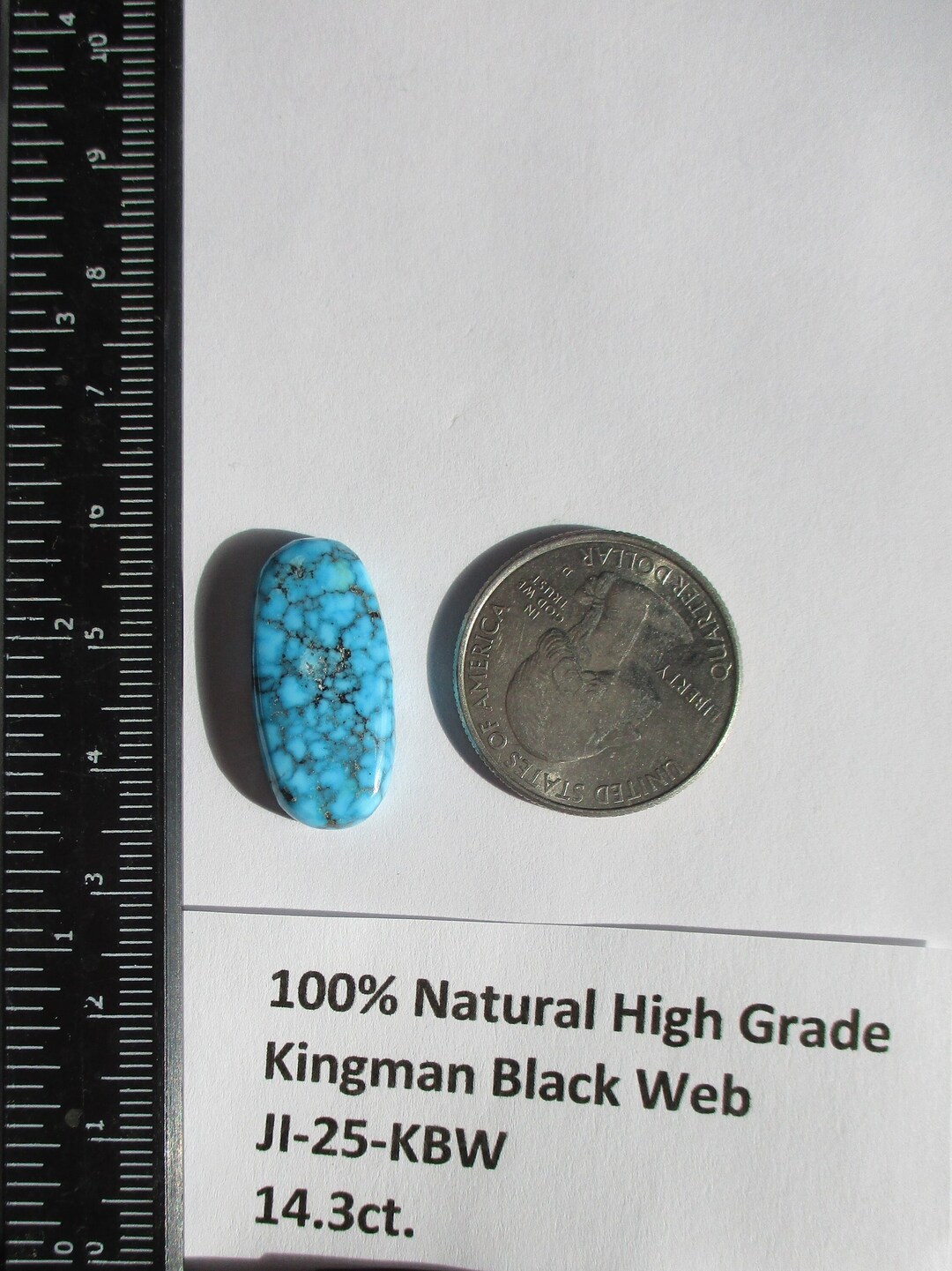 14.3 Ct. (24.5x12x5 Mm) 100% Natural High Grade Kingman Black Web ...
