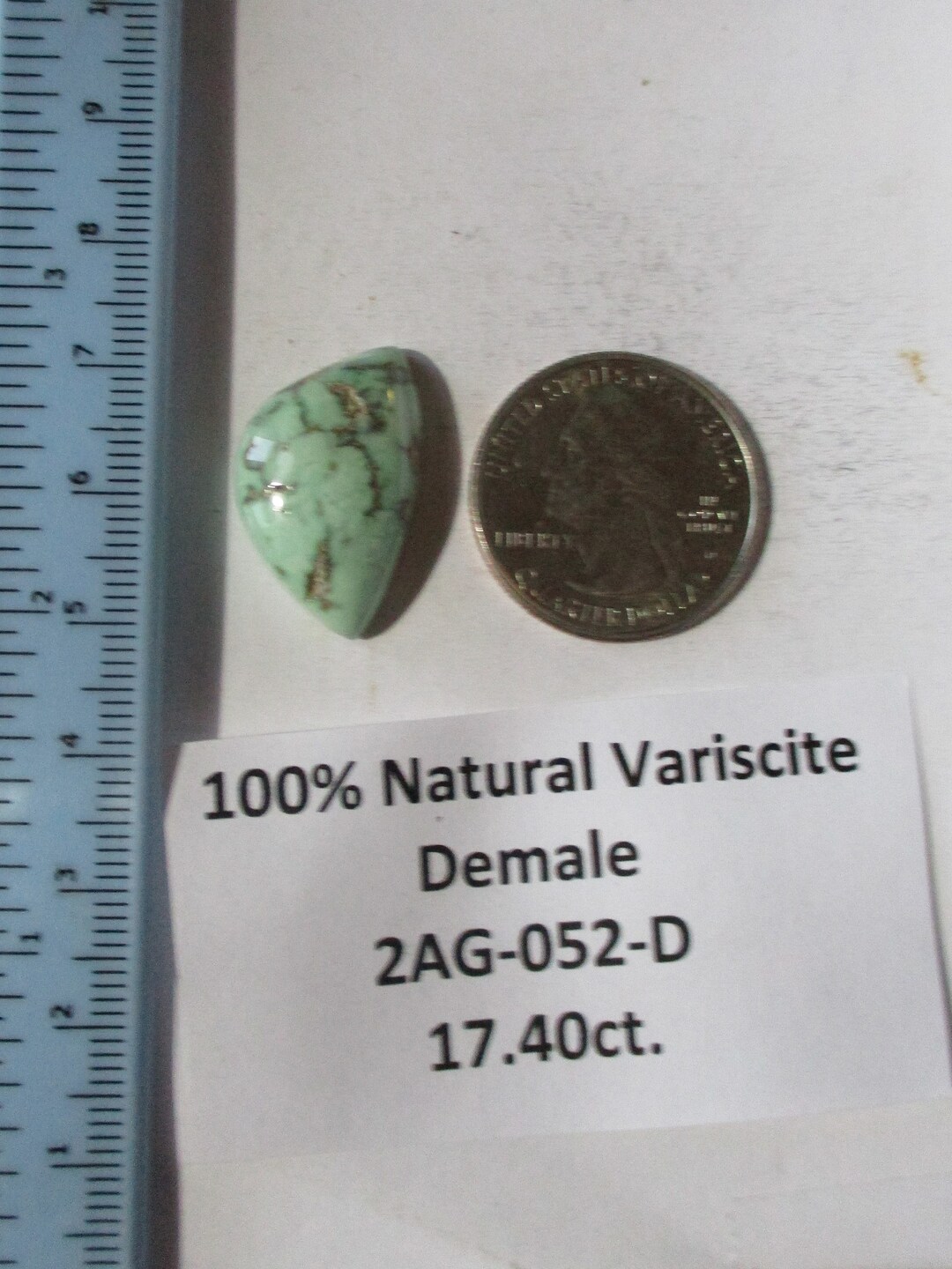 17.4 Ct. (24x15x7 Mm) 100% Natural Damele Variscite Cabochon Gemstone ...