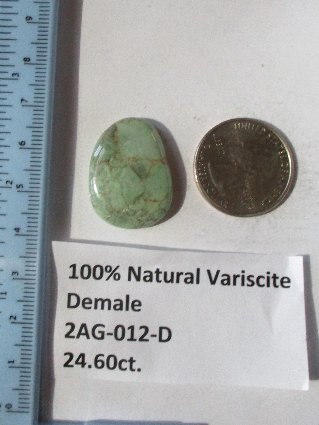 24.6 Ct. (27x19.5x6 Mm) 100% Natural Damele Variscite Cabochon Gemstone ...