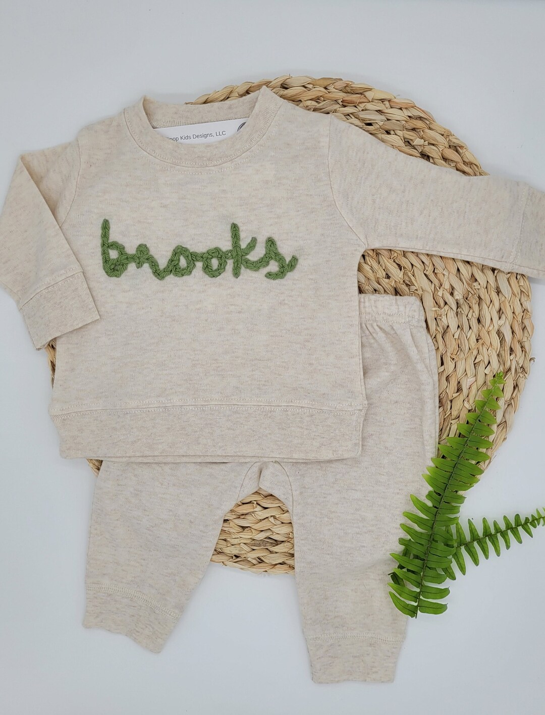Baby Jogging Suit With Hand Embroidered Name - Etsy