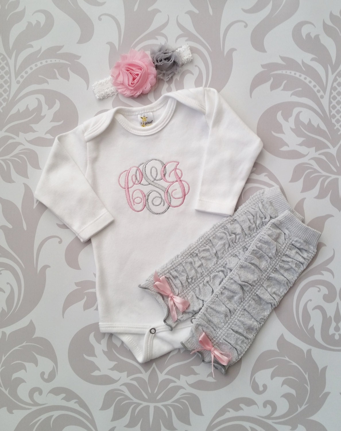 Newborn Girl Outfit Baby Girl Coming Home Outfit Monogrammed | Etsy