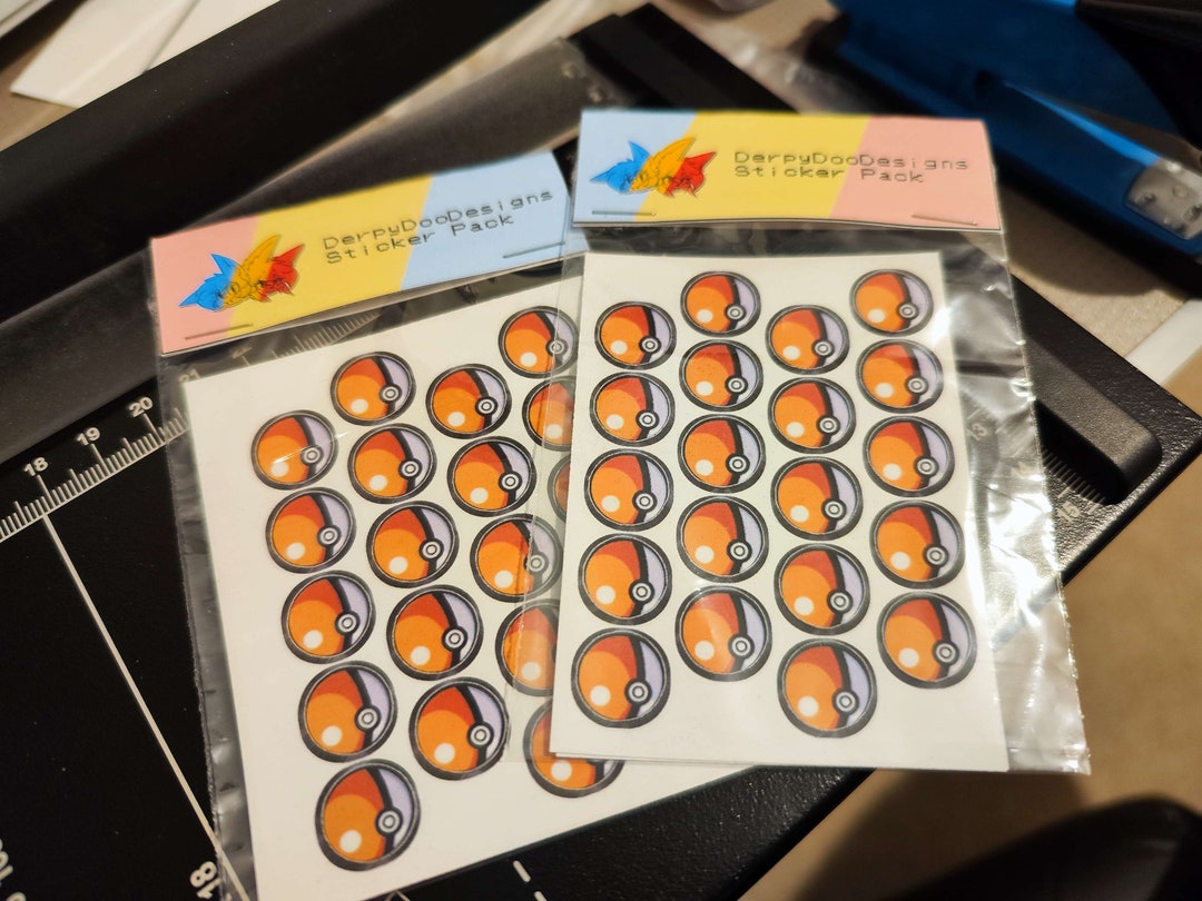 20 Pokeball Stickers - Etsy