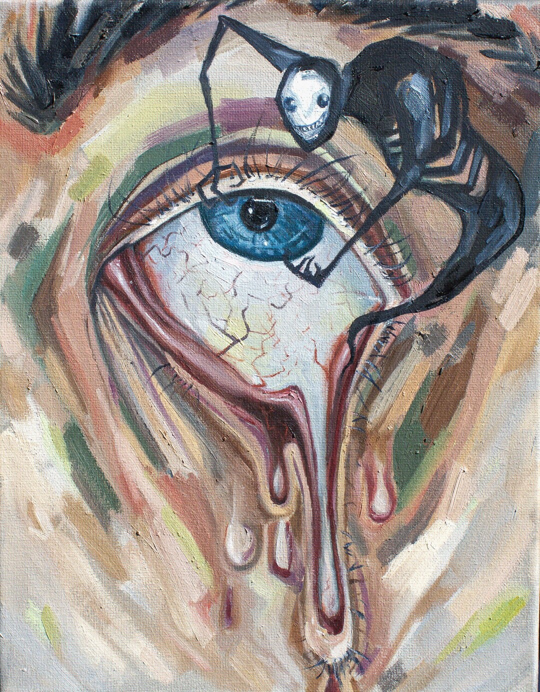 Eye Demons Archival Art Print, Fine Art, Boho, Oil Painting, Dark ...