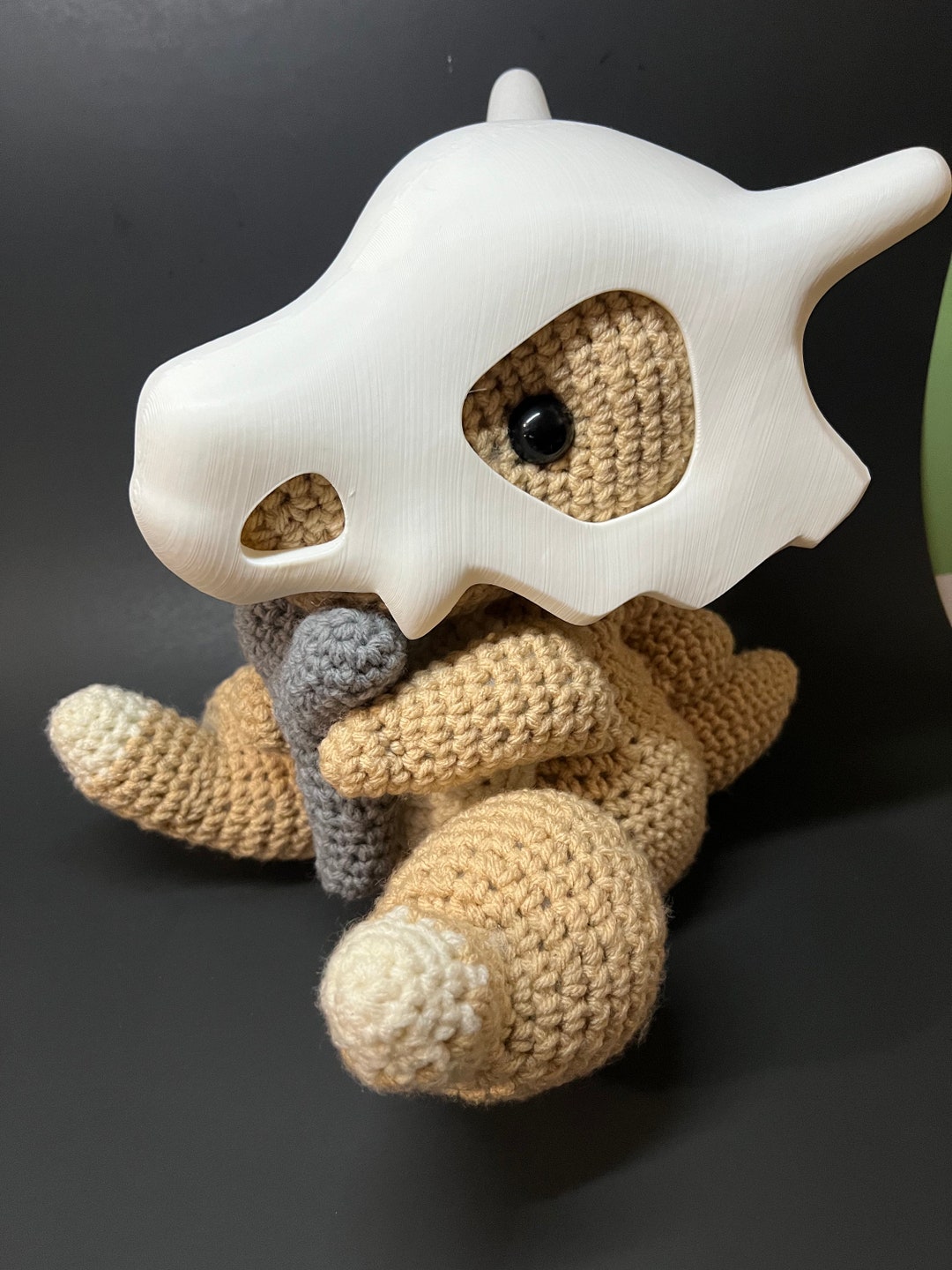 Cubone Pokemon Crochet Plush Stuffed Animal With 3D Printed Skull - Etsy