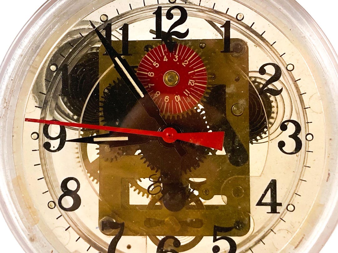 Vintage MCM Equity Lucite and Brass Alarm Clock - Etsy