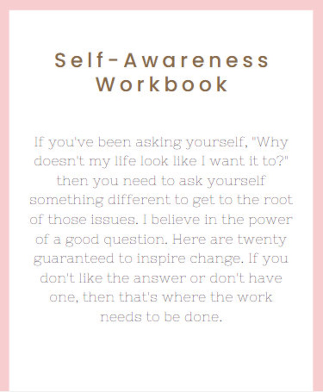 Self-awareness Workbook 21 Pages - Etsy