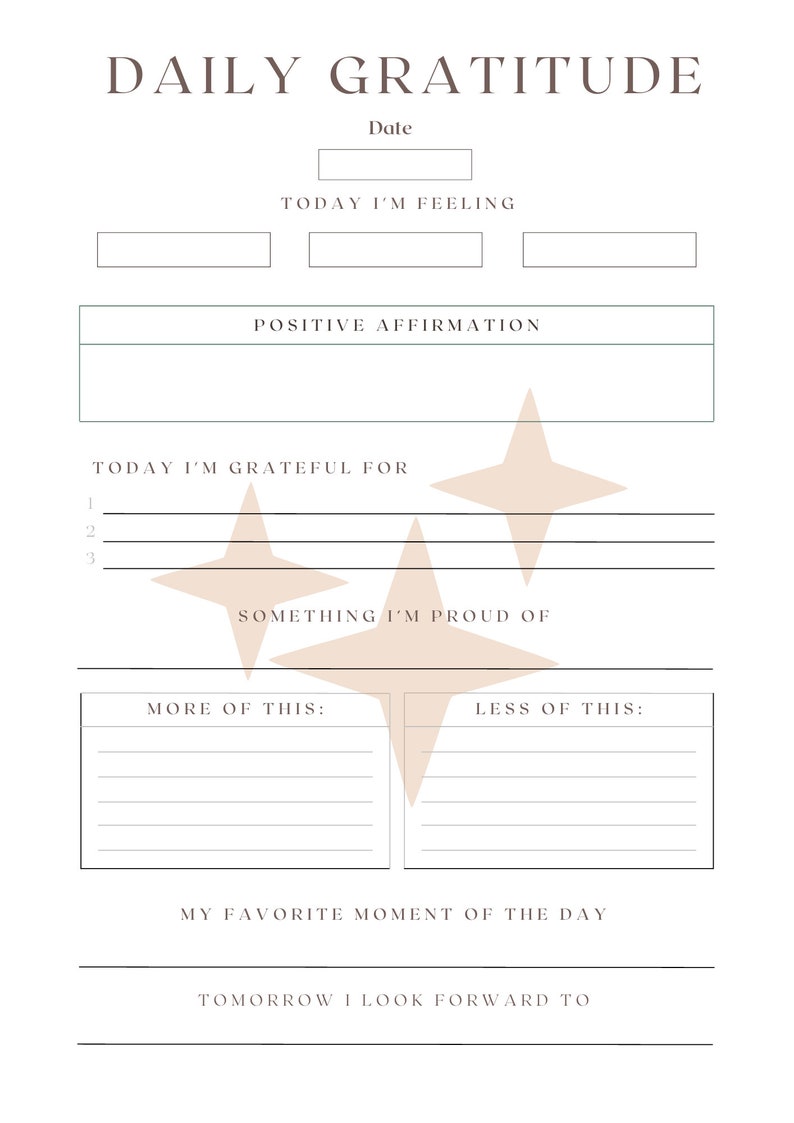 Daily Gratitude Worksheet - Morning and Evening Evaluation - Mental ...