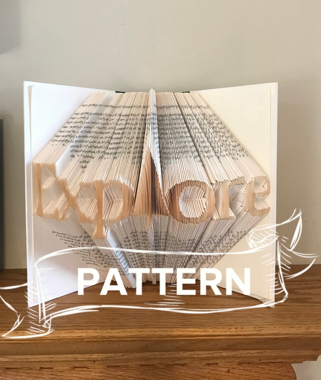 Explore Folded Book Art PATTERN- Book Fold Pattern - First Anniversary ...