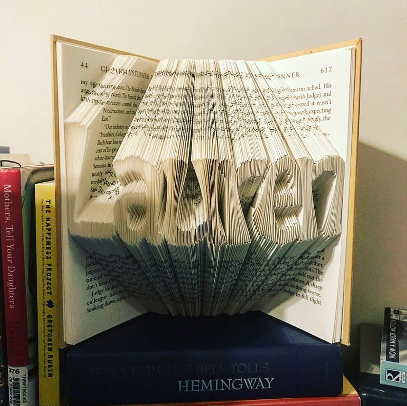 Name Folded Book Art Paper Anniversary Wedding Gift Name - Etsy